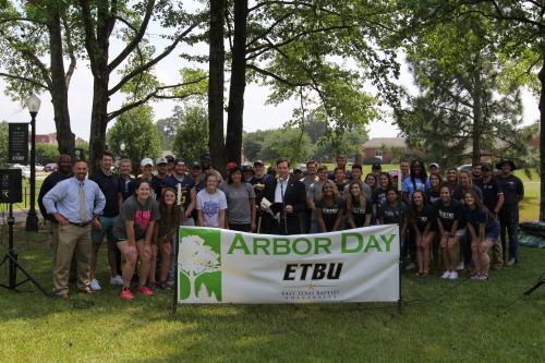 ETBU increases green space on campus as part of Arbor Day Celebration ...