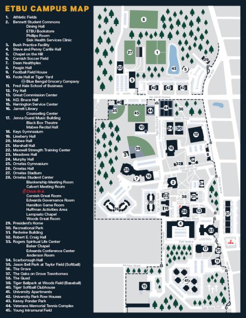 Campus Map | East Texas Baptist University