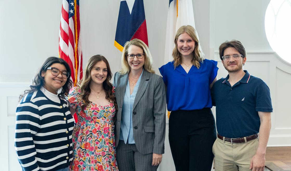UT Tyler President Dr. Julie Philley offers encouragement during ETBU ...